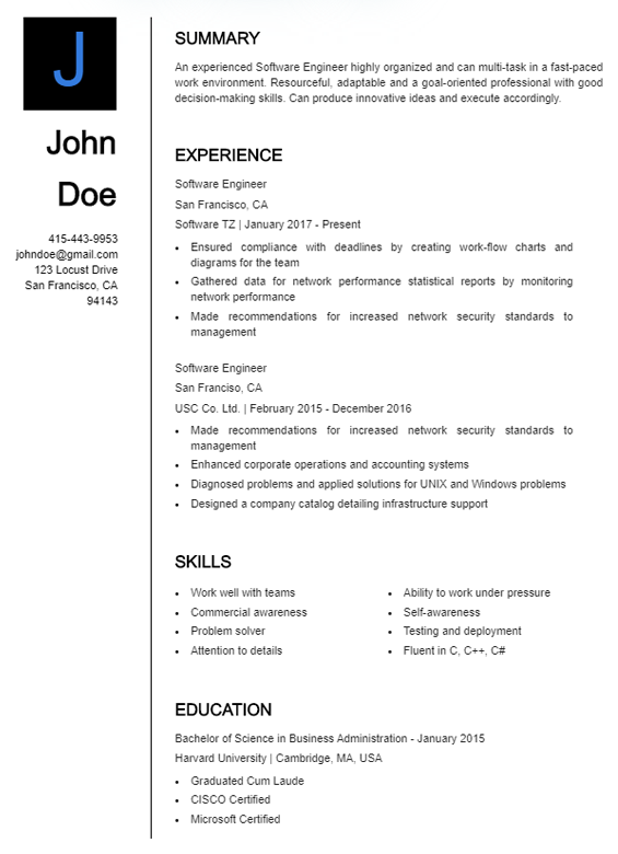 Choose A Template - Resume Builder | Resume-Perfect.com